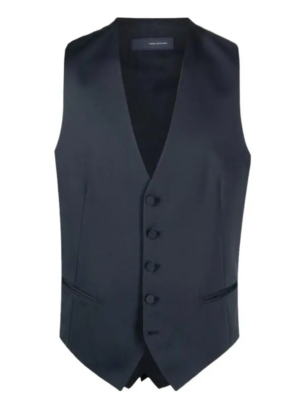 Tagliatore Single-breasted Waistcoat With Welt Pockets - Black