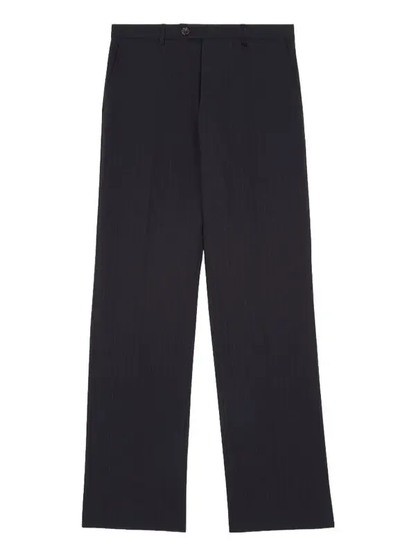 MAISON MARGIELA Straight-fit Tailored Trousers With Logo Embellishment - Black