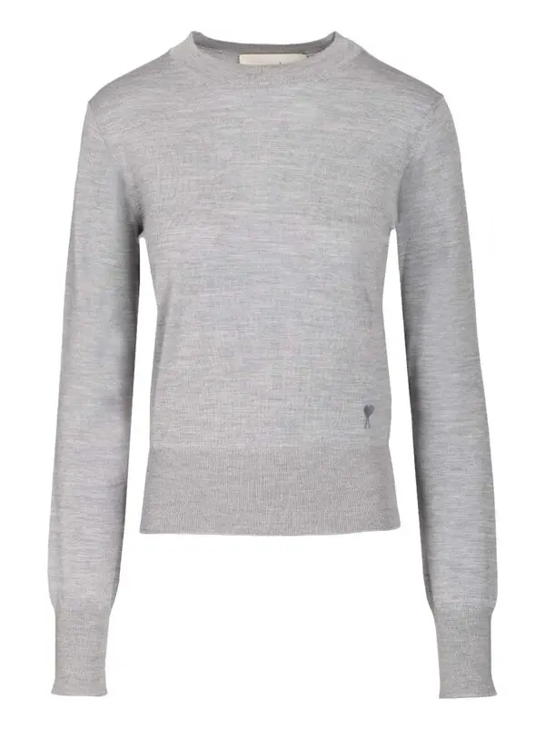 Ami Long-sleeved Crew Neck Sweater - Gray