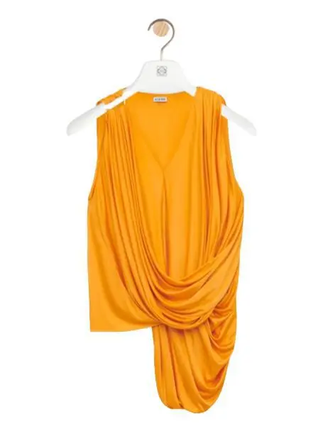 Loewe Asymmetrical Draped Top With D-rings - Dark Yellow