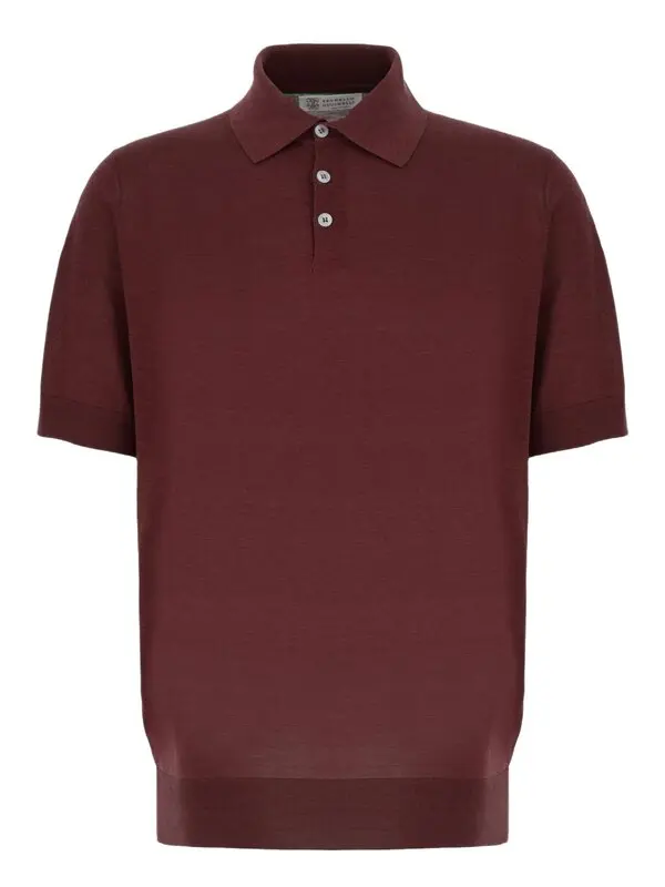 Brunello Cucinelli Collared Short-sleeved Polo Shirt - Red