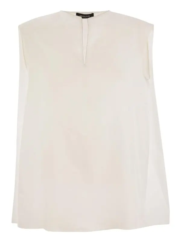 Fabiana Filippi Oversized Sleeveless Top With Back Folds - White