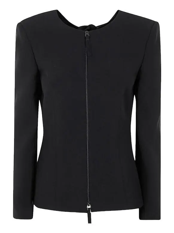Giorgio Armani Bow Detail Zip Jacket - Black