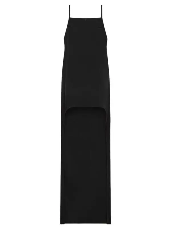 COURREGES Backless Satin Maxi Dress - Black