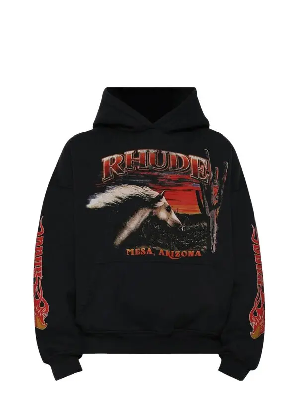 Rhude Mesa Stallion Graphic Hoodie - Black