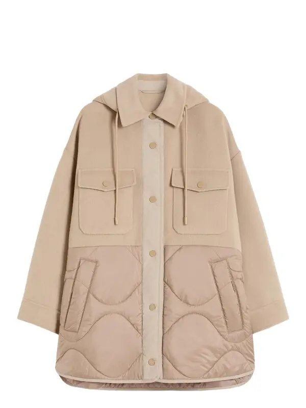 Max Mara Padded Coat In Double-sided Wool And Nylon - Camel