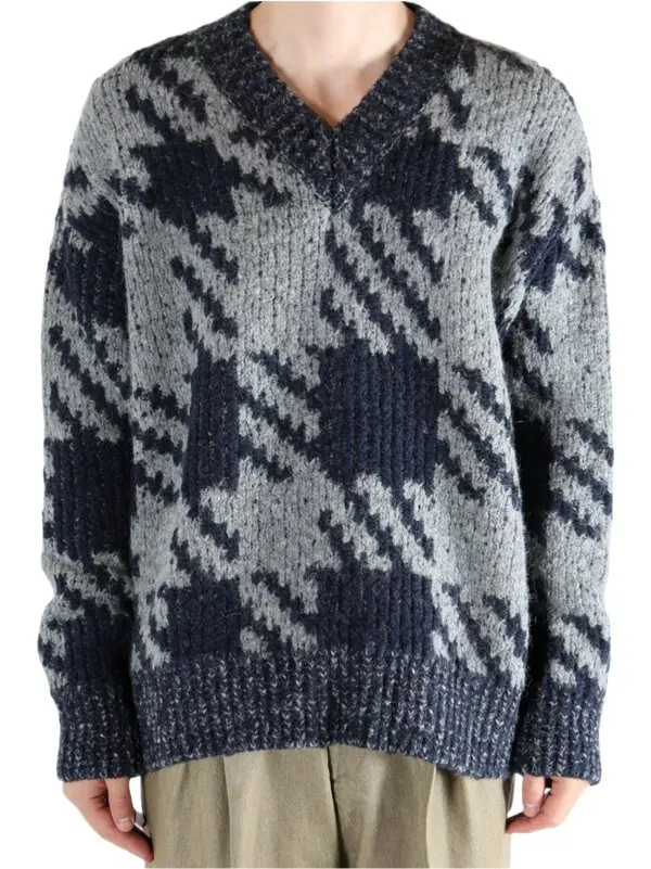 Dries Van Noten V-neck Knitted Jumper - Navy
