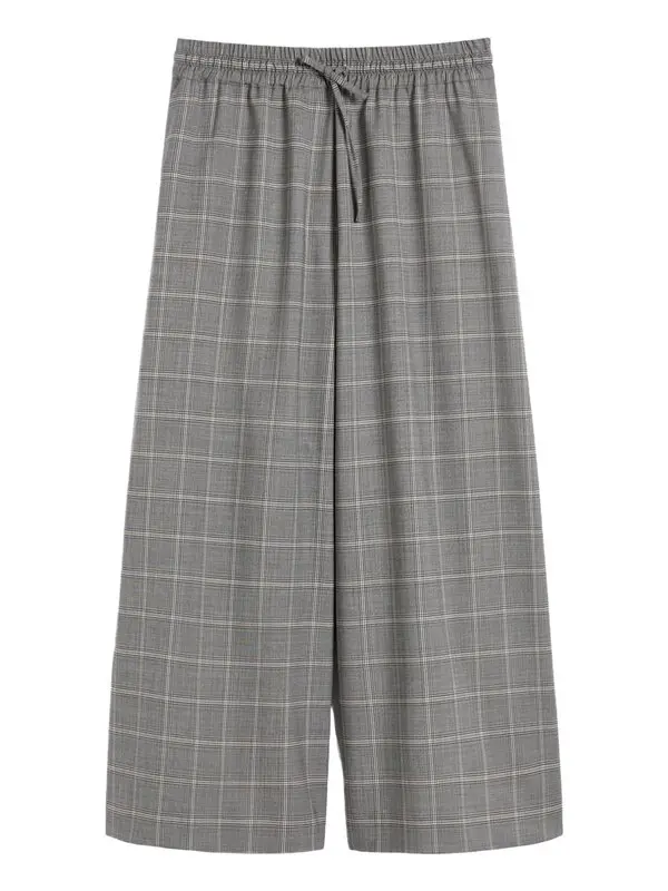 Max Mara Luigi Checked Wide-leg Trousers - Medium Gray