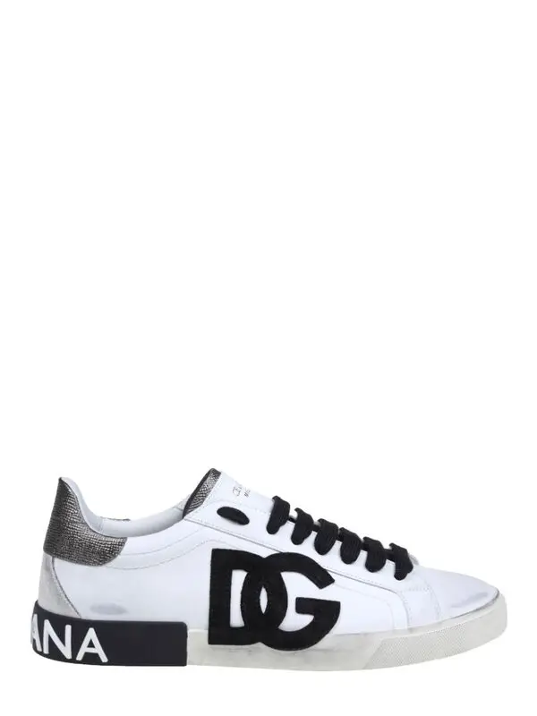 Dolce & Gabbana Portofino Lace-up Sneakers - White