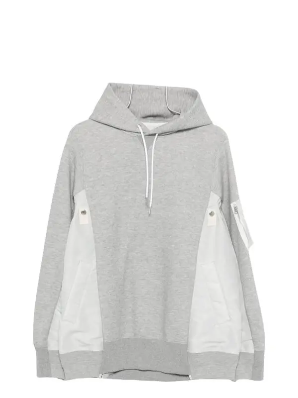 Sacai Zip-detailed Hoodie - Gray