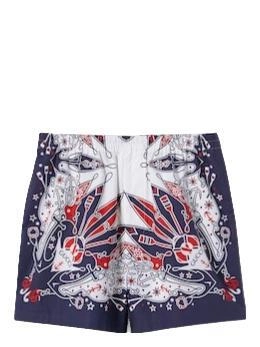 Gucci Printed Elasticated Waist Poplin Shorts - Gray