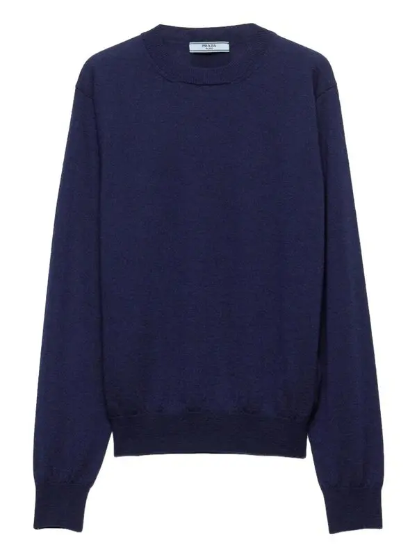 Prada Long Sleeve Crew Neck Sweater - Blue