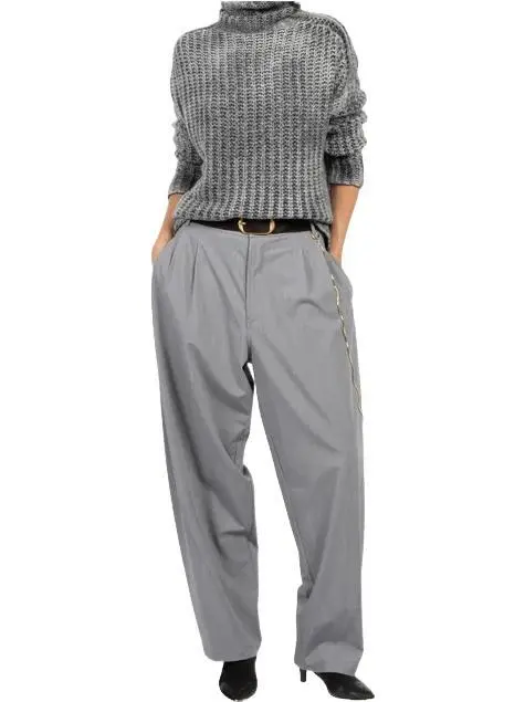 DARKPARK Phebe Chain-detail Wide-leg Trousers - Gray