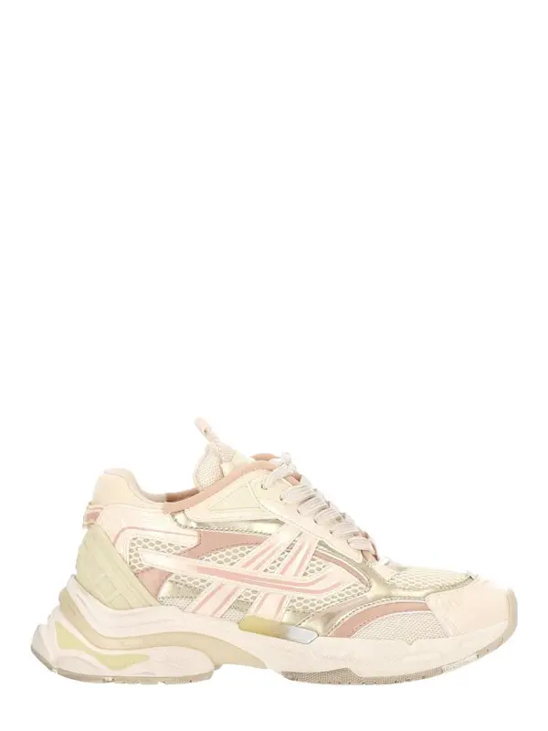 Ash Round-head Sneakers With Color-blocking And Lace Details - Talc Pinksalt Gold