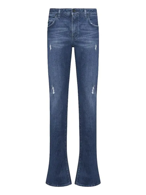 Dolce & Gabbana Mid-rise Distressed Jeans - Blue