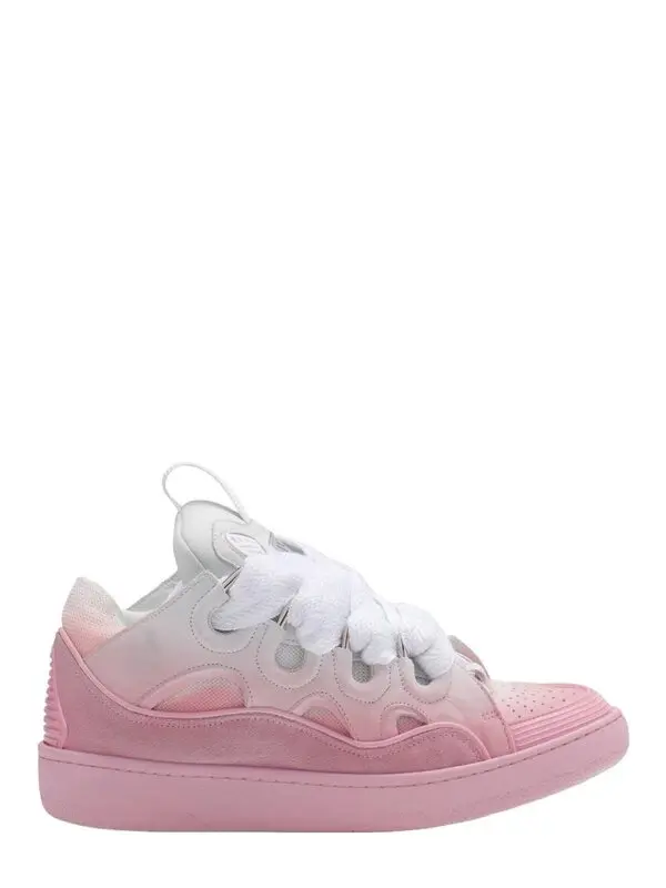 LANVIN Curb Lace-up Panelled Sneakers - Pink