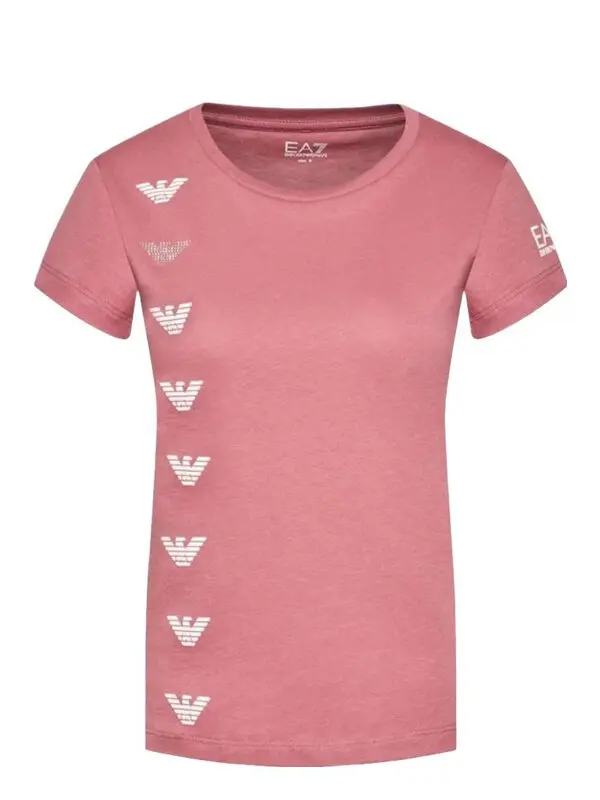 EA7 T-shirt With Embellished Logo Detail - Pink