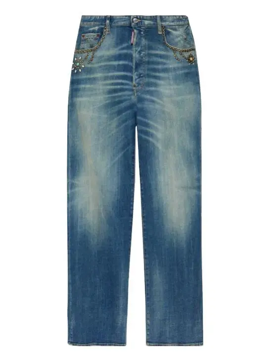Dsquared2 Embellished Loose-fit Jeans - Blue
