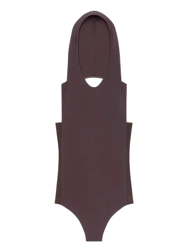COURREGES Hooded Bodysuit - Brown