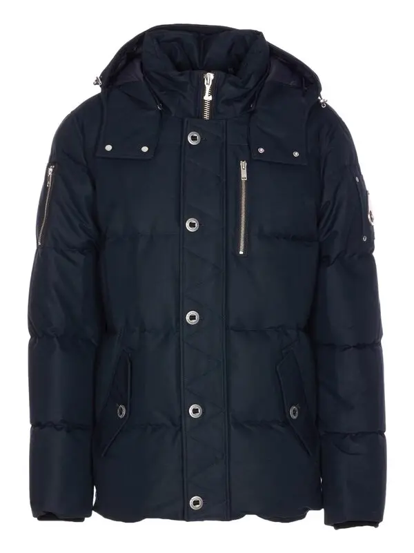 Moose Knuckles Zip Detailed Hooded Coat - Black
