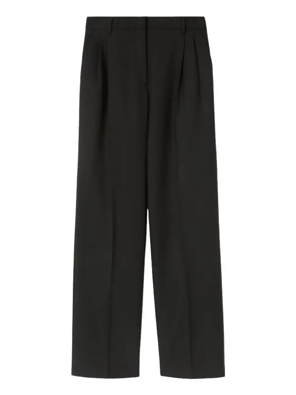Burberry High-waist Wide-leg Trousers - Black