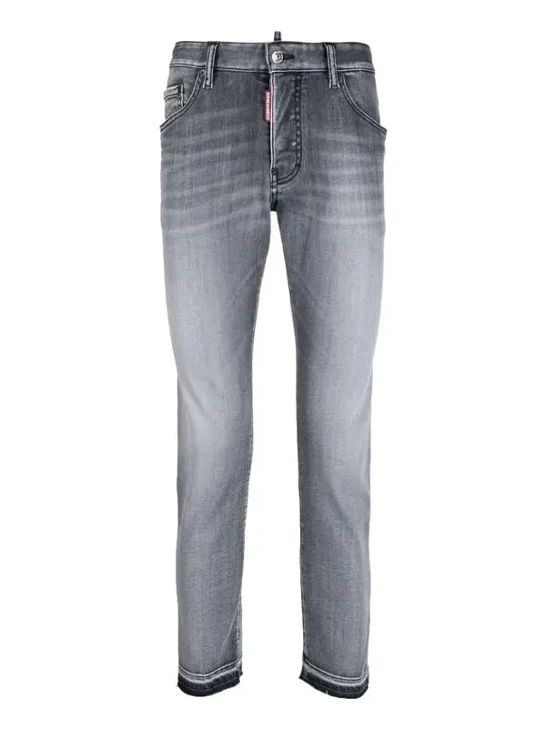 Dsquared2 Logo Patch Cropped Jeans - Gray
