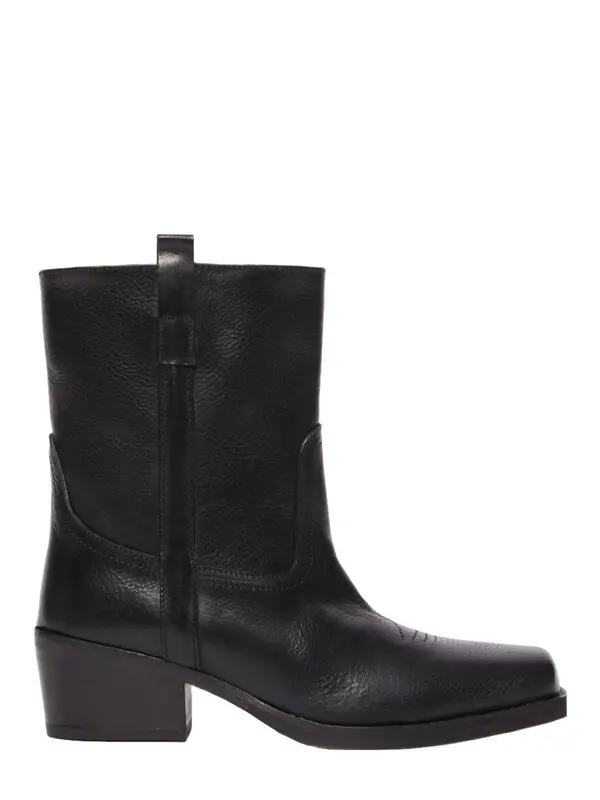 Max Mara Square Toe Ankle Boots - Black