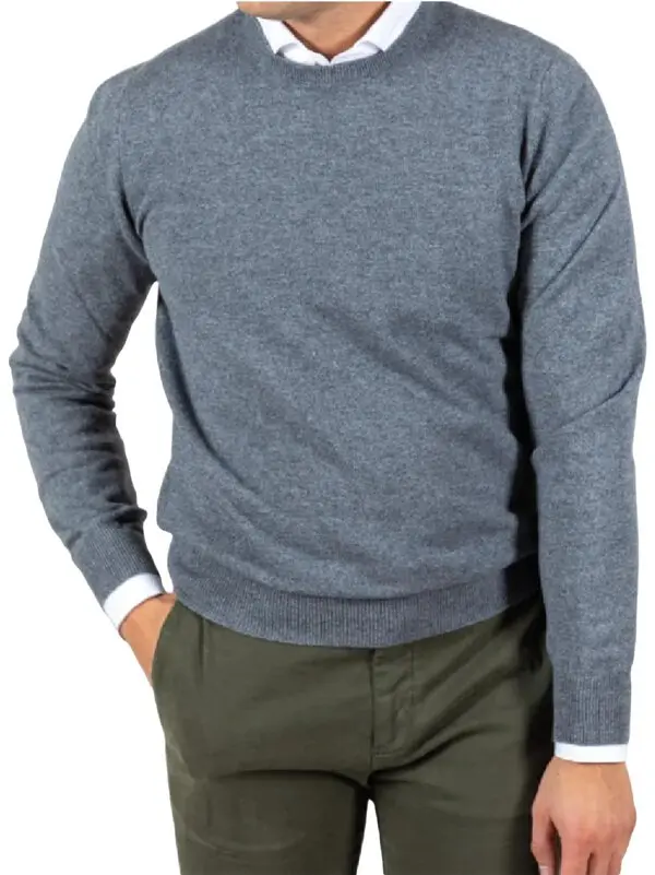 GRAN SASSO Wool Crew-neck Sweater - Dark Gray