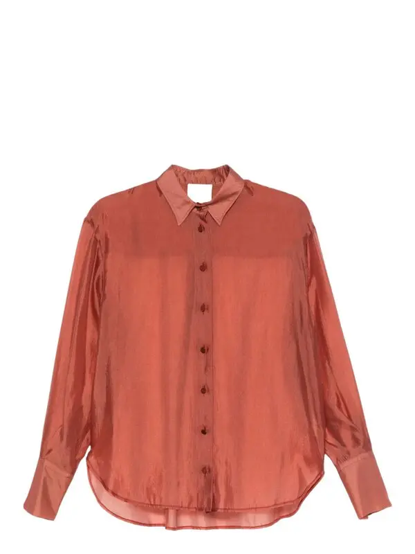 FORTE_FORTE Sheer Organza Shirt - Red