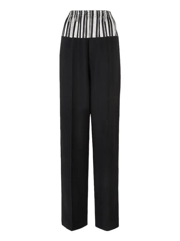 Fendi Stripe Printed Cigarette Trousers - Black
