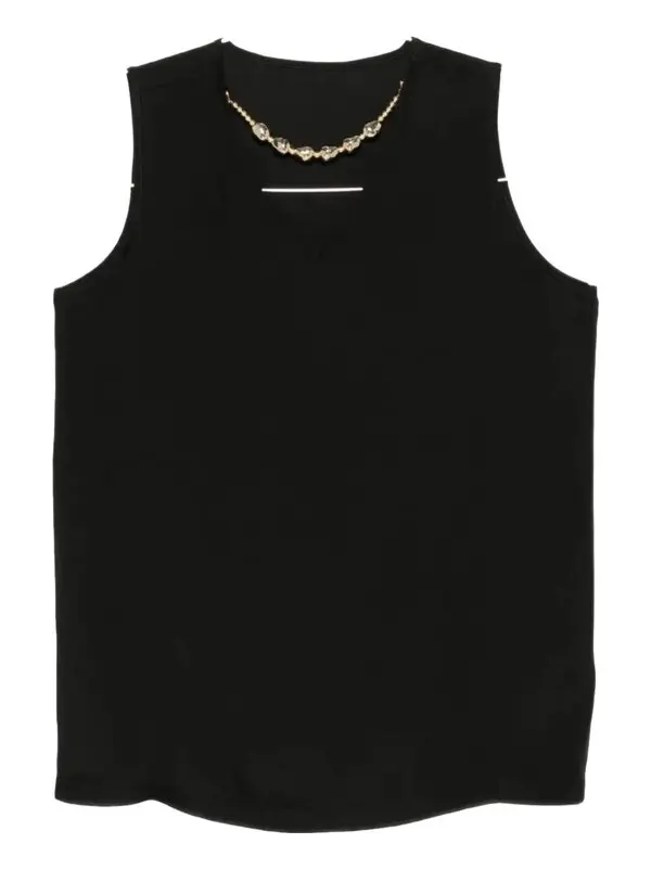 Fabiana Filippi V-neck Sleeveless Top - Black