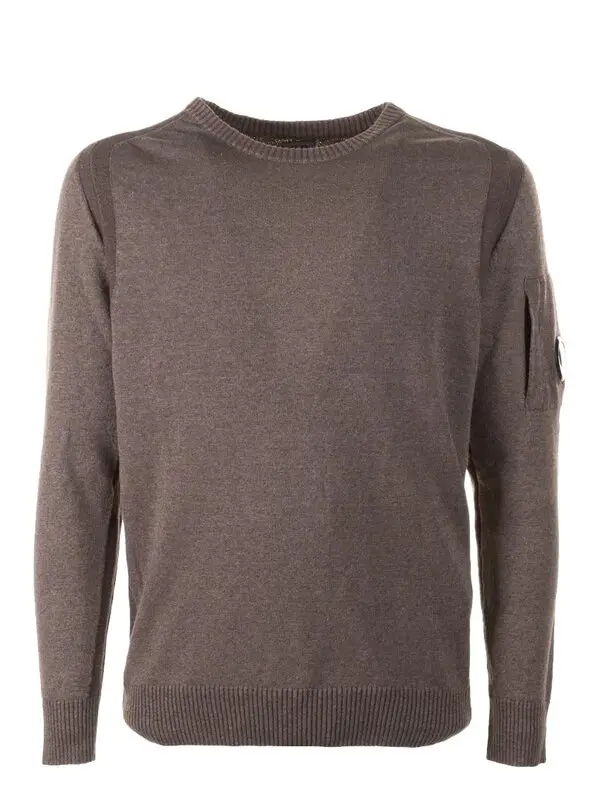 C.P. COMPANY Round Neck Sweater - Black