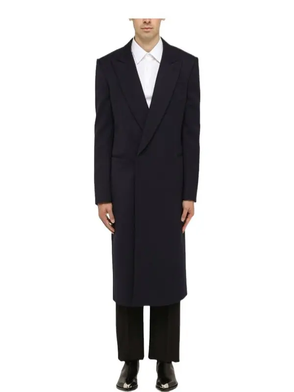 Alexander McQueen Single-breasted V-neck Coat - Black