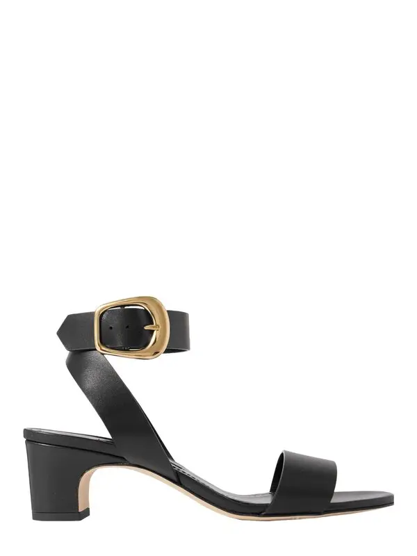 Manolo Blahnik Round-headed High-heeled Sandals With Buckle Detail - Black