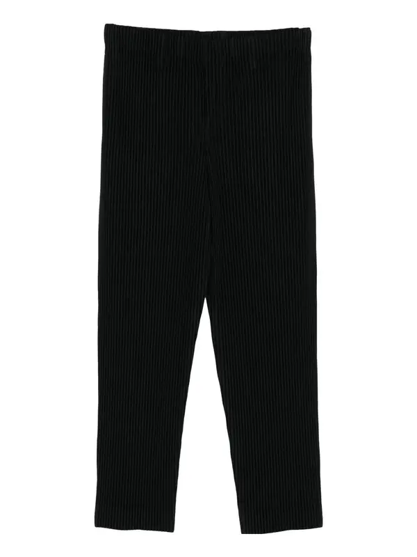 Issey Miyake Homme Plissé Pleated Straight Leg Trousers - Black