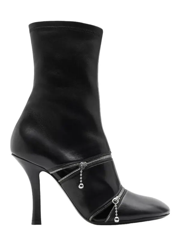 Burberry Zip-detailed Ankle Boots - Black