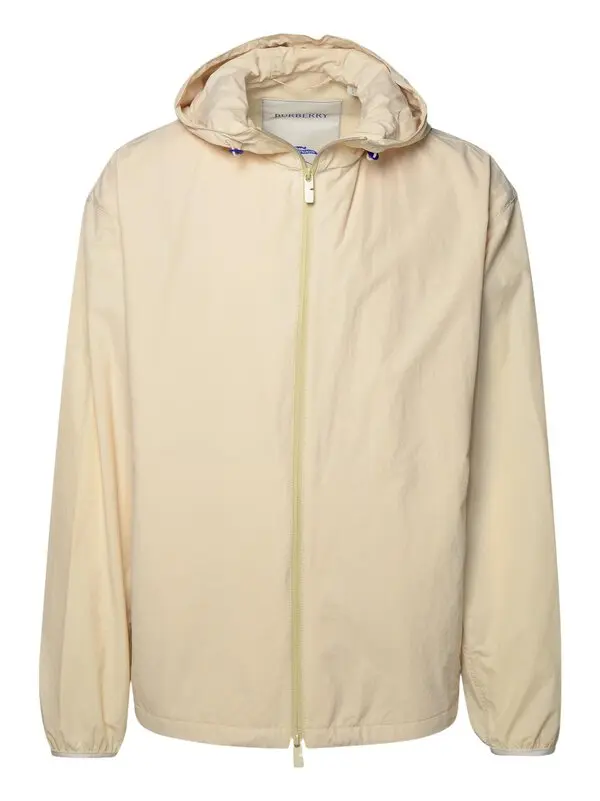 Burberry Zipped Hooded Jacket With Equestrian Knight Motif - Nude