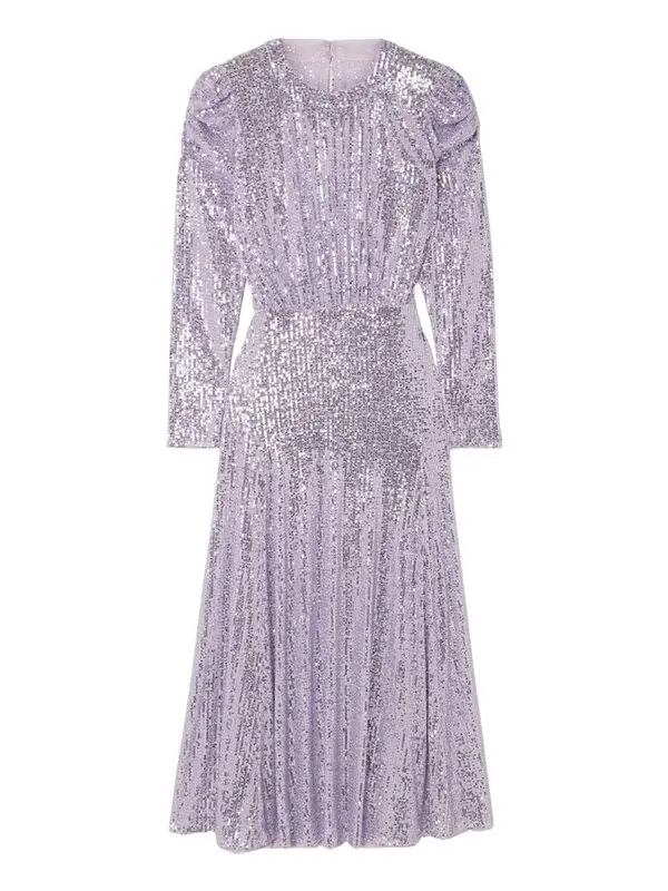 Rixo Long Sleeve Sequined Dress - Purple