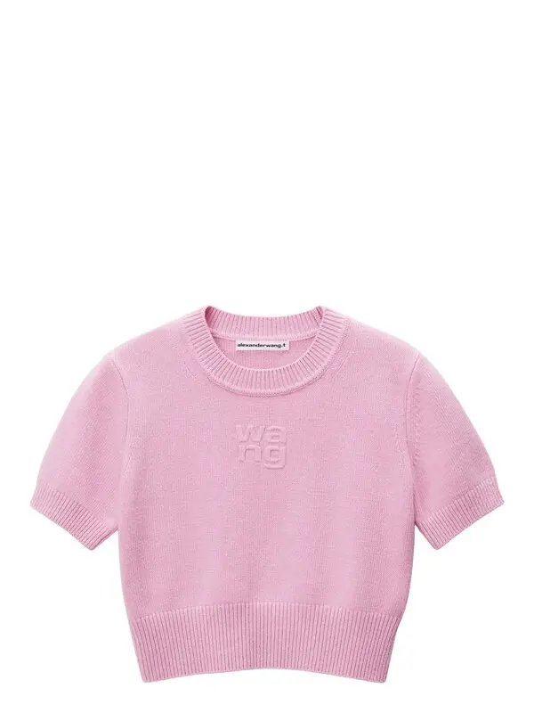 Alexander Wang Cropped Knitted Sweater - Pink