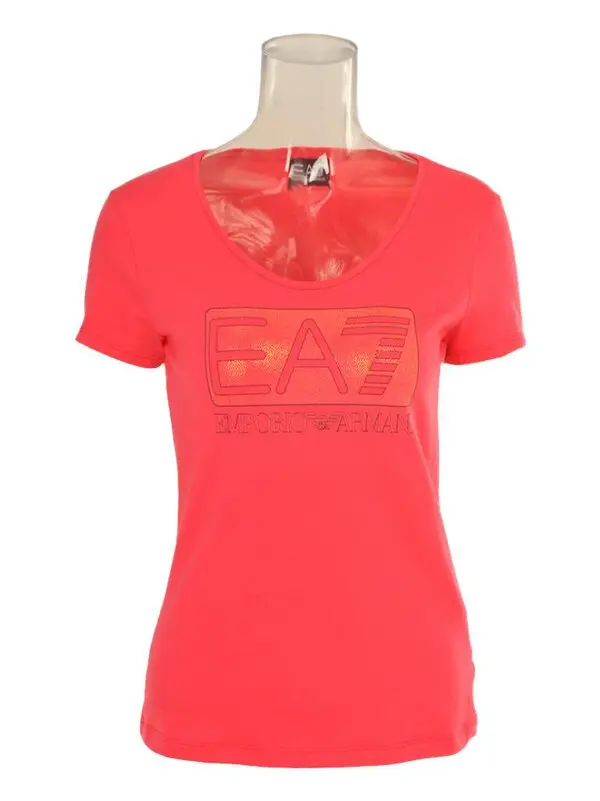EA7 Round Neck Short Sleeve T-shirt - Orange