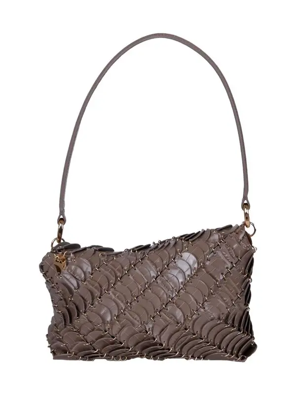 Rabanne Disc Leather Shoulder Bag - Grey