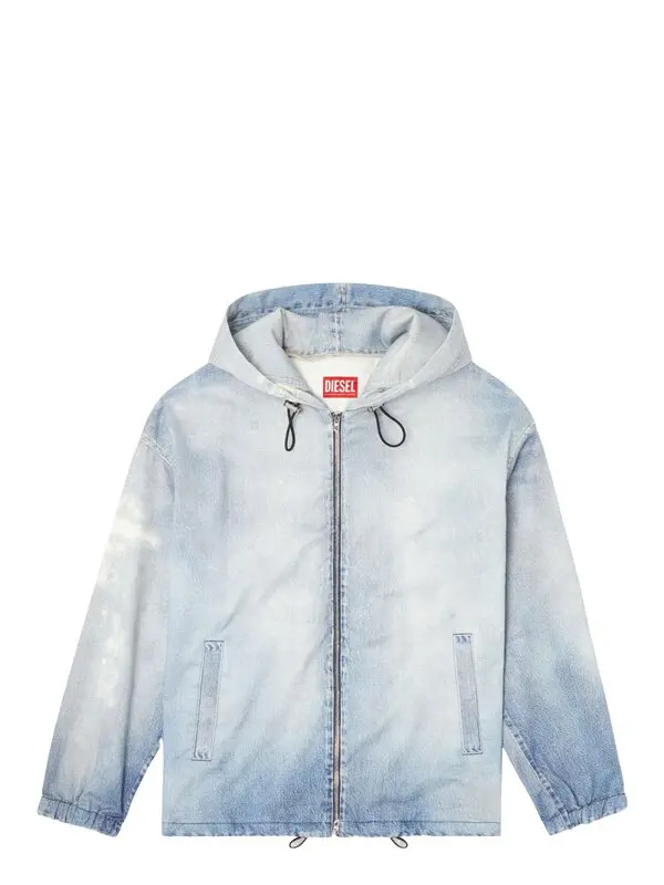 DIESEL® D-wynny Hooded Zip-up Denim Jacket - Light Blue