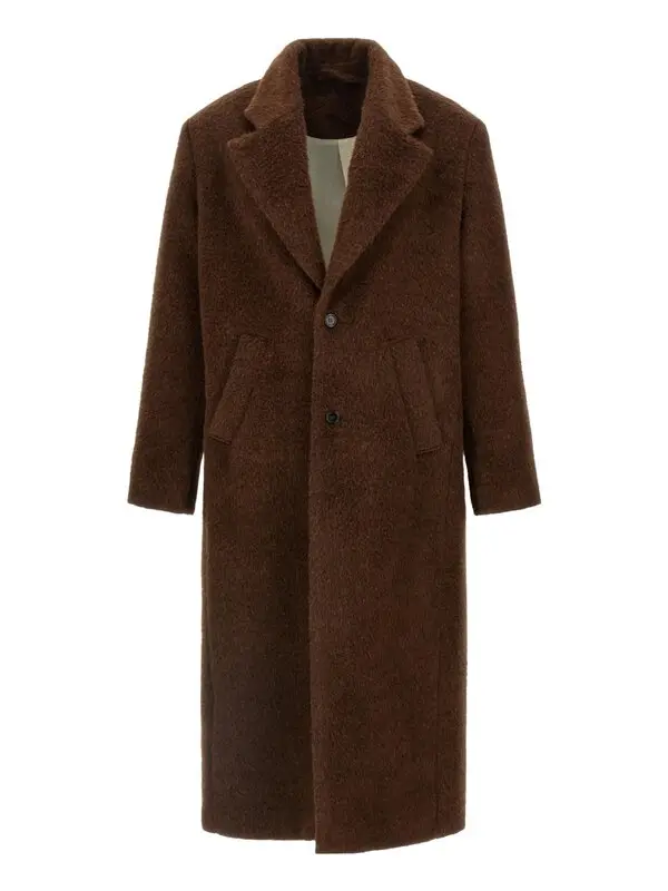 Séfr Brushed Alois Wool Coat - Brown