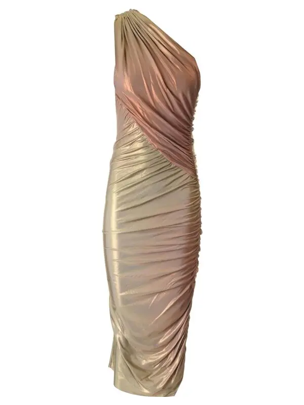 Rick Owens One-shoulder Draped Midi Dress - Nude