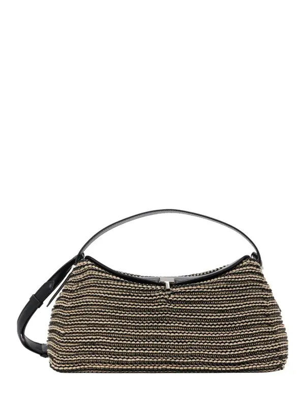 TOTEME Woven Leather Top Handle Bag - Black