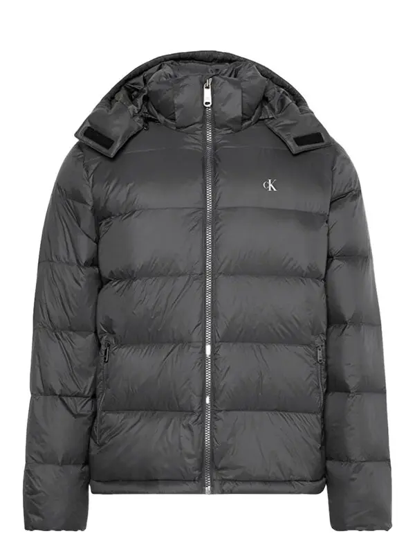 Calvin Klein Hooded Puffer Jacket With Down Insulation - Black