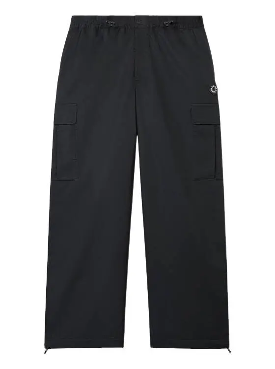 Kenzo Wide-leg Cargo Pants With Drawcord Waist - Black