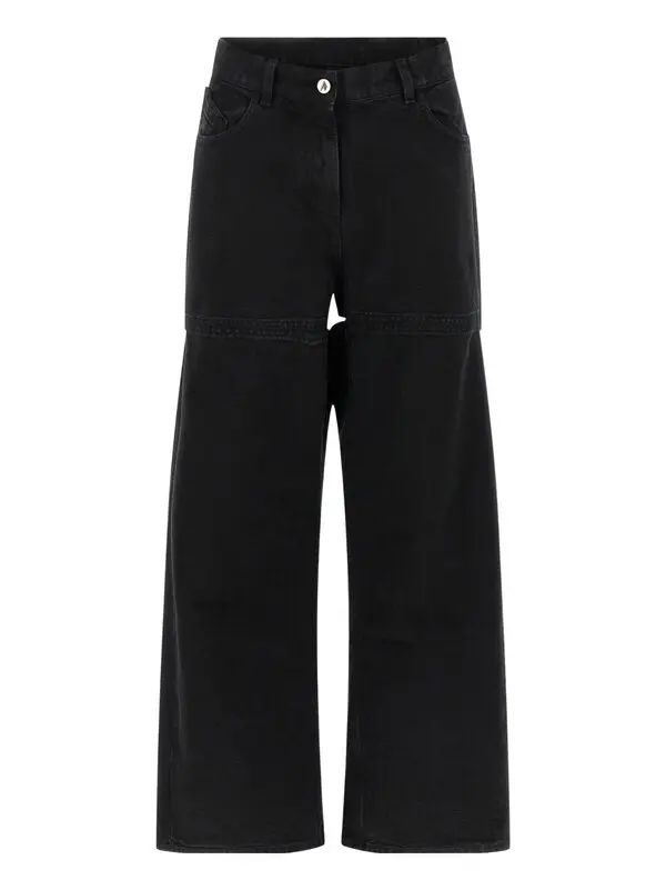 Attico Belt Loop Denim Trousers - Black