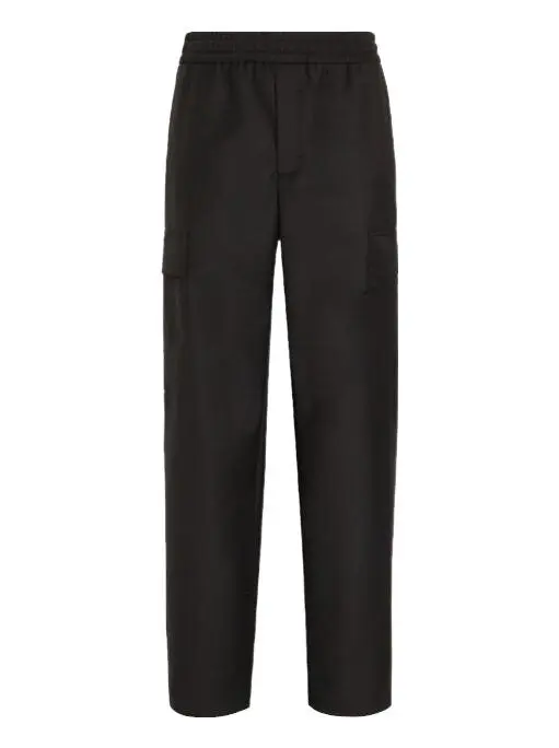 Dolce & Gabbana Cargo Pants With Logo Patch - Black