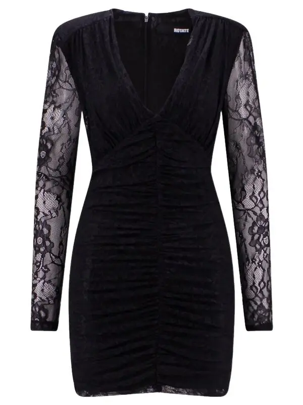 ROTATE BY BIRGER CHRISTENSEN V-neck Lace Dress - Black